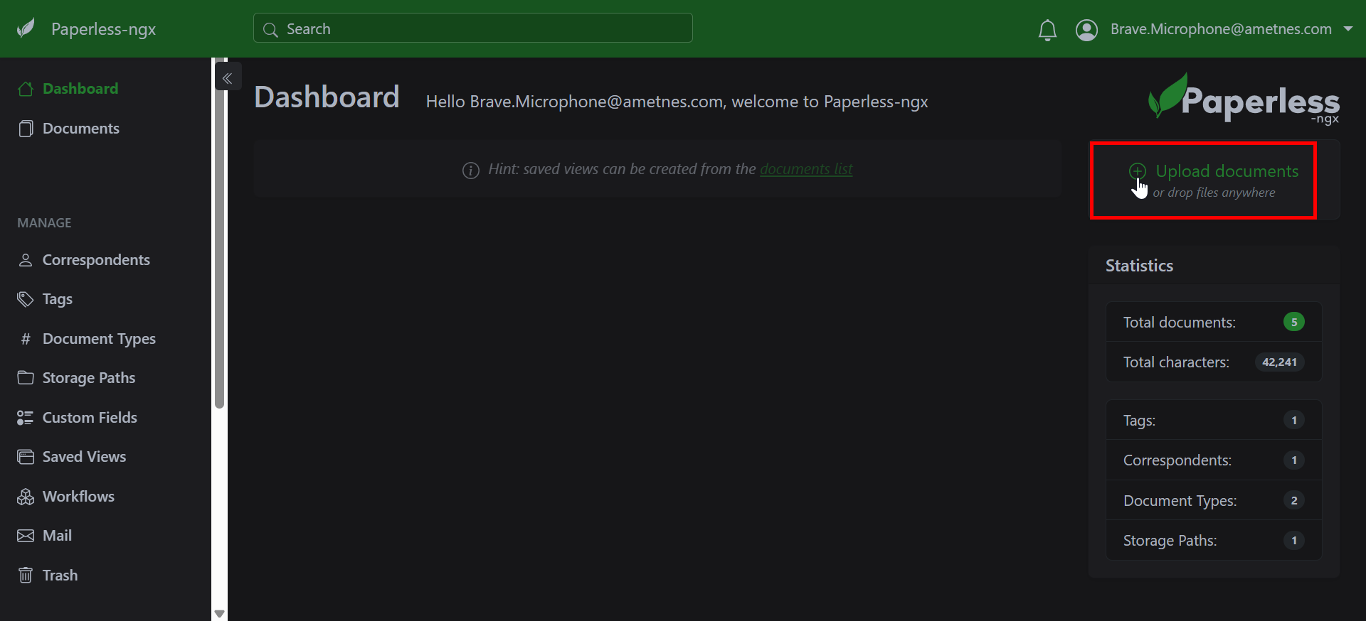 Document Upload - Ametnes Software Platform Documentation